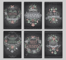 Christmas chalkboard card Royalty Free Vector Image