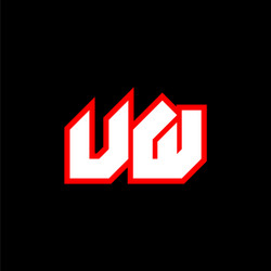 Uw logo u w design white letter uwu Royalty Free Vector