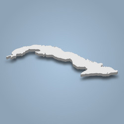 3d isometric map of caribbean region isolated Vector Image