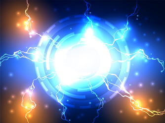 Abstract yellow and blue lightning science Vector Image