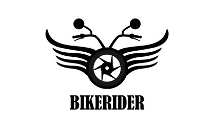Bike motorcycle rider logo design Royalty Free Vector Image