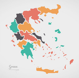 Map of greece Royalty Free Vector Image - VectorStock