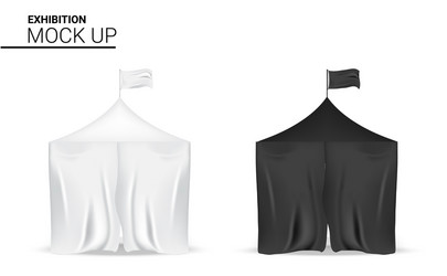 3d mock up realistic tent display pop booth Vector Image