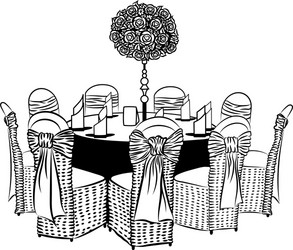 Banquet table with chairs Royalty Free Vector Image