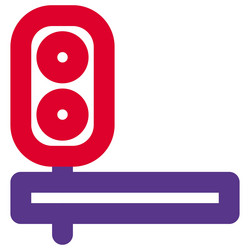 Barrier ensuring safety at railway crossings Vector Image