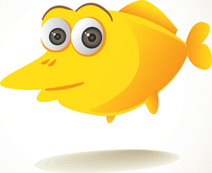 Cute cartoon green fish posing Royalty Free Vector Image