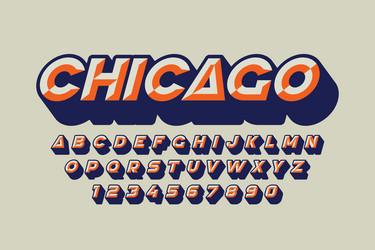 Chicago retro style font design alphabet letters Vector Image