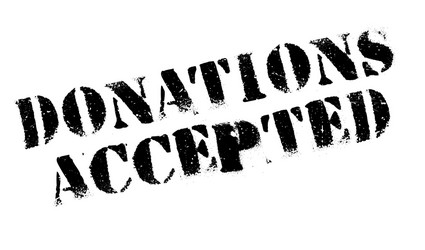 Donations accepted rubber stamp Royalty Free Vector Image