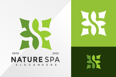 S letter clover spa logo design brand identity Vector Image