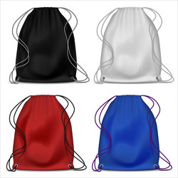 Different white bags set on transparent background
