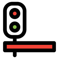 Barrier ensuring safety at railway crossings Vector Image