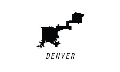 Denver map outline city Royalty Free Vector Image