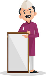 Indian marathi man cartoon Royalty Free Vector Image