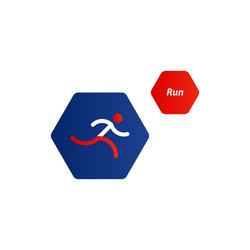 Running logo sport event icon Royalty Free Vector Image
