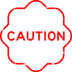 Red color inserted label with word caution Vector Image