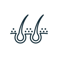 Hair dandruff silhouette icon dermatology problem Vector Image