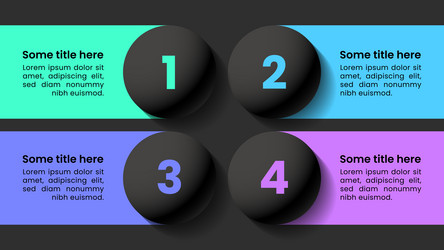Infographic template 4 colored balls with numbers Vector Image