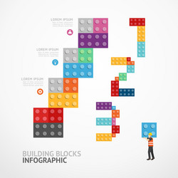 Plastic building blocks stairs Royalty Free Vector Image