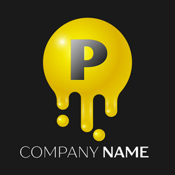 P letter splash purple dots and circle bubble Vector Image