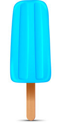 Blue ice cream with popsicle stick realistic Vector Image