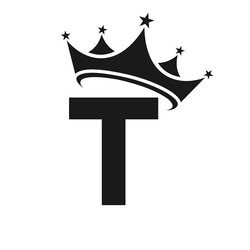 Letter t crown logo Royalty Free Vector Image - VectorStock