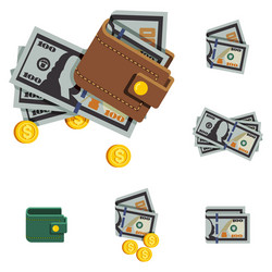 Missile in wallet flying bomb flies out of valise Vector Image