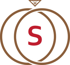 H letter ring diamond logo Royalty Free Vector Image