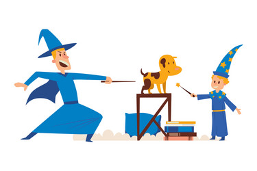 Male student character learning multitasking Vector Image