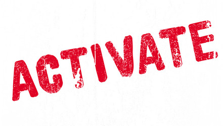 Activate rubber stamp Royalty Free Vector Image