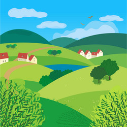 Farm landscape Royalty Free Vector Image - VectorStock
