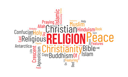 Religion world cloud background religious Vector Image