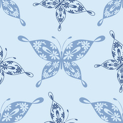 Seamless pattern with butterflies blue Royalty Free Vector