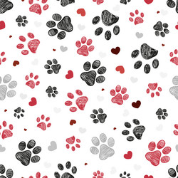 Dog paw print seamless pattern Royalty Free Vector Image