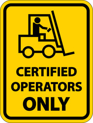 Certified operators only label sign on white Vector Image