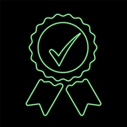 Tick icon set stylish neon check mark Royalty Free Vector