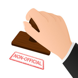 Non- official red stamp on document background Vector Image