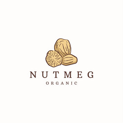 Nutmeg logo icon design Royalty Free Vector Image
