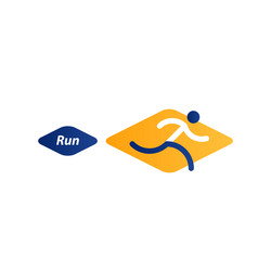 Running logo sport event icon Royalty Free Vector Image