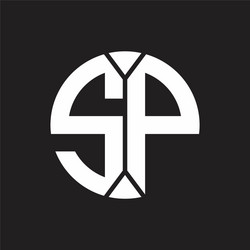 Sp initial logo linked circle monogram Royalty Free Vector