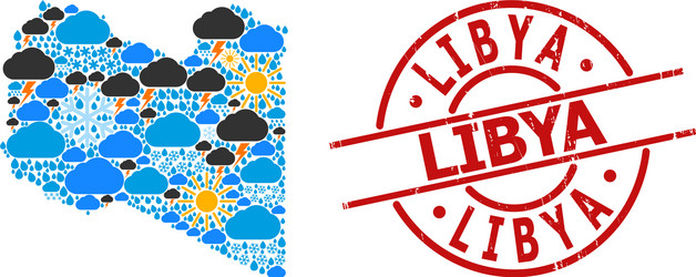 Spectrum dot map libya Royalty Free Vector Image