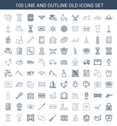 100 old icons Royalty Free Vector Image - VectorStock