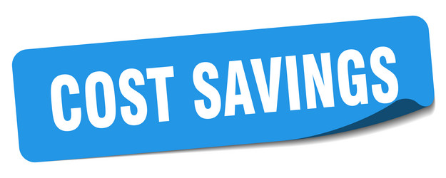 Cost savings sticker label Royalty Free Vector Image