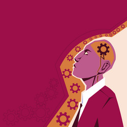 Creative minds combining ideas creating Royalty Free Vector