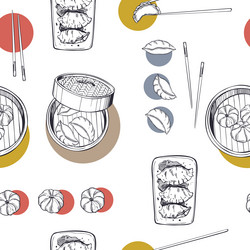 Background with dim sum set Royalty Free Vector Image