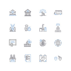 Dominance line icons collection power control Vector Image