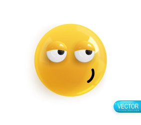 Emoji yellow sleeping face cute emoticon Vector Image