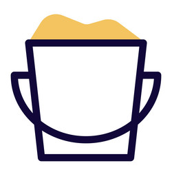 Handled bucket for transporting and dispensing Vector Image