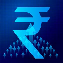 Indian currency rupee growth concept Royalty Free Vector