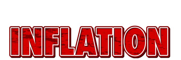 Inflation word logo design Royalty Free Vector Image