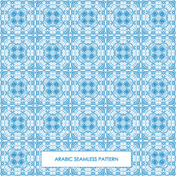 Seamless arabic pattern blue Royalty Free Vector Image